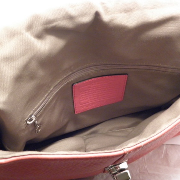 Coach | Bags | Coach Coral Red Pebble Leather Crossbody Handbag | Poshmark